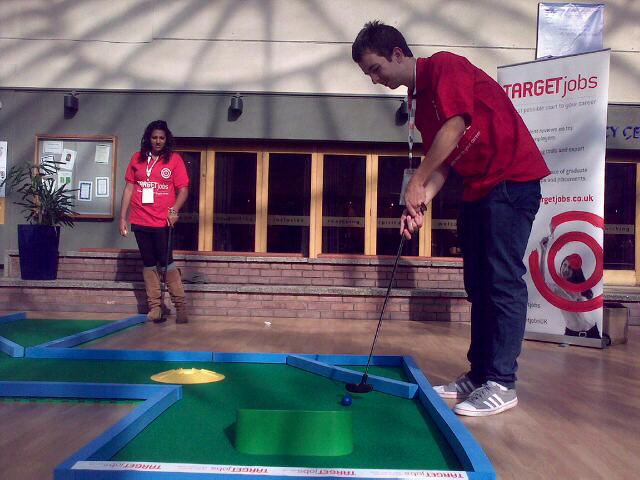 Students at University Campus Playing Mini Golf | Crazy Golf Blog